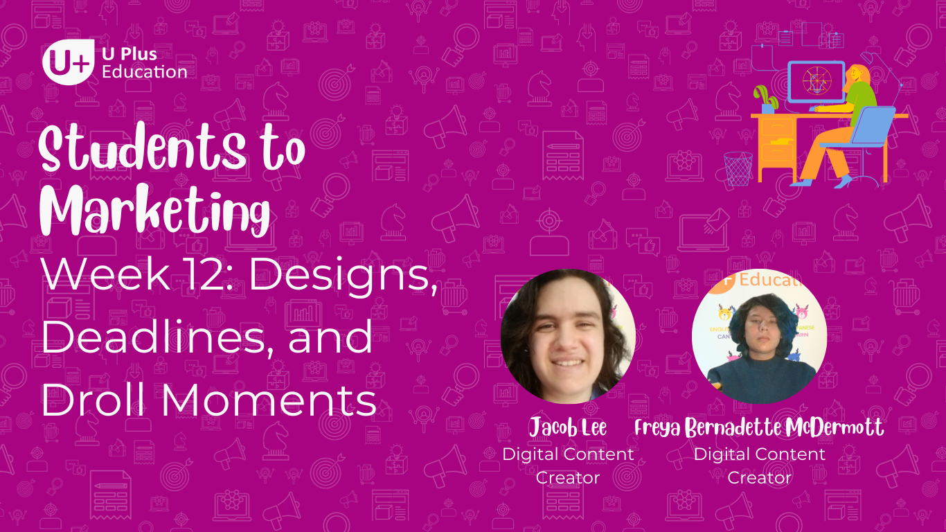 Students to Marketing - Week 12: Designs, Deadlines, and Droll Moments ...